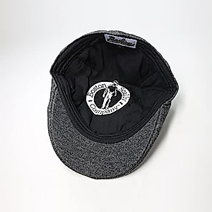 The Original Boston Scally Cap - The Scrapper Newsboy Flat Cap - 6 Panel Cotton Fitted Hat for Men - Charcoal - ML