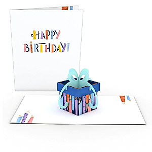 Lovepop Happy Birthday Present Pop-Up Card – Birthday Card with Pop-Up Gift – Handcrafted 3D Pop-Up Greeting Card – Birthday Card, 3.9 x 5”