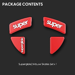 Superglide2 - New Controllable Speed Textured Surface Smoothest Mouse Feet/Glides Made with Ultra Strong Glass Smooth and Durable Sole for Razer Viper Ultimate [Red]
