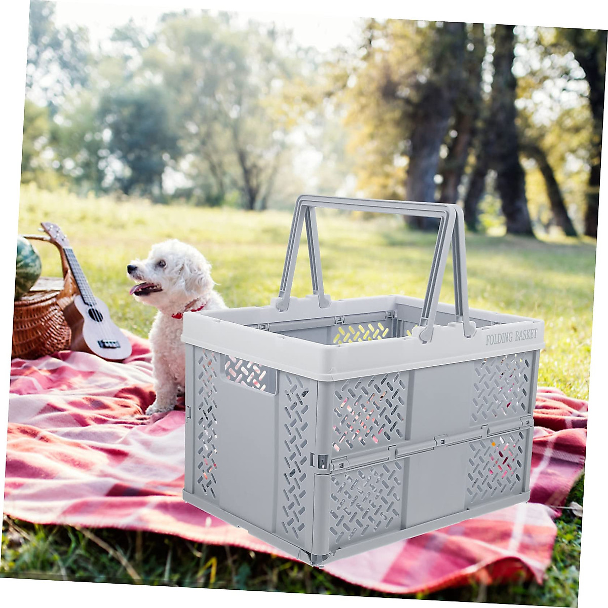 YARNOW 3pcs Picnic Basket Grocery Crate Folding Storage Crate Laundry Basket Camping Basket Collapsible Market Basket Fruit Containers Folding Storage Basket Miscellaneous Pp Toy