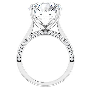 JEWELERYIUM Round Brilliant Cut 7 Carat, Colorless Moissanite Engagement Ring, Wedding/Bridal Ring Set, Solitaire Halo, Antique Anniversary Promise Ring Gift for Her (7)