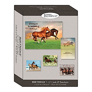 CPG Card-Boxed-Shared Blessings-Birthday Wild Horses (Box of 12)