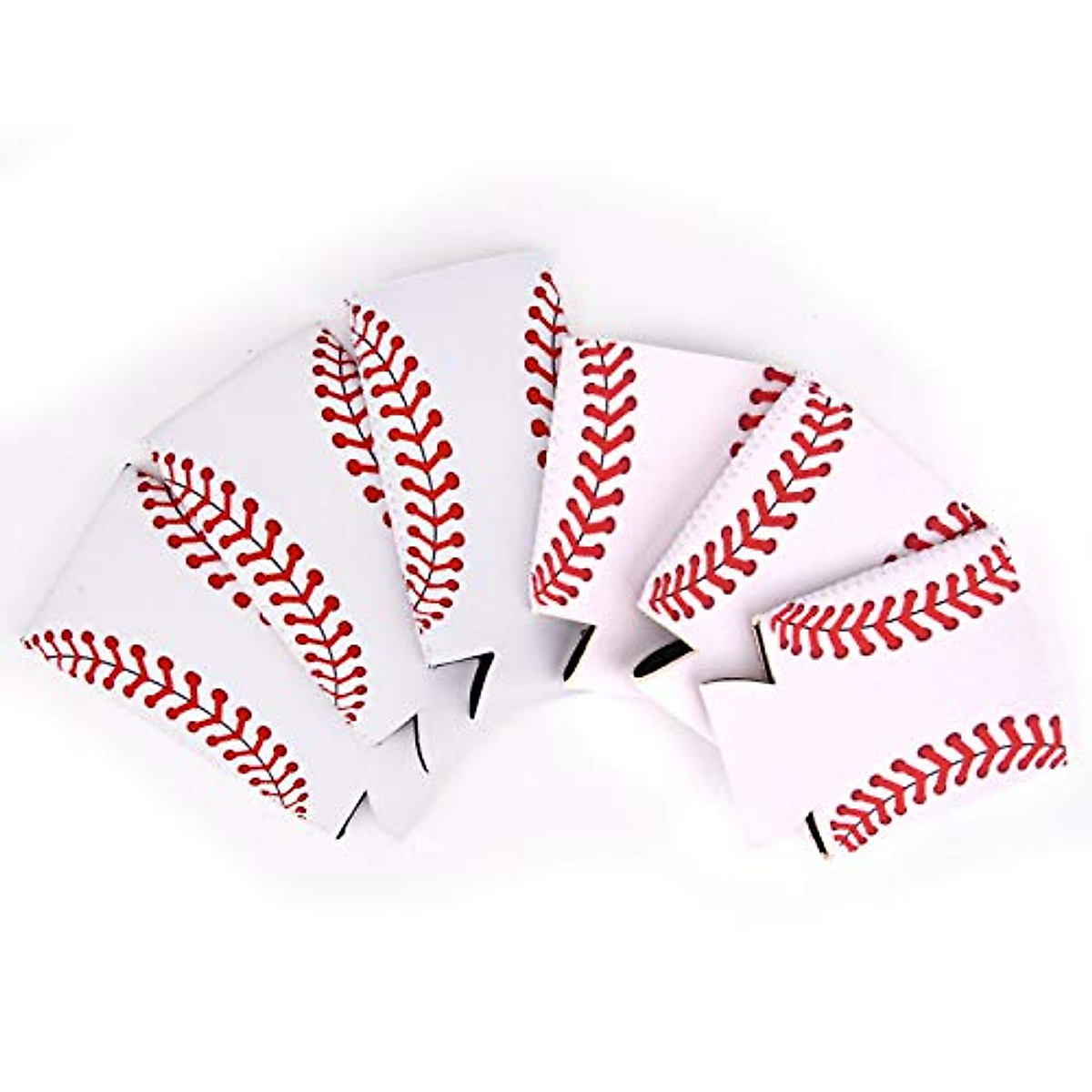 XINRUI Can Coolers Sleeves, 6 Pack Reusable Beer Bottle Cup Insulator 12 oz Neoprene Hot and Cold Drinks Soda Cover for Events or Weddings Bachelorette Parties Funny Party Supplies(Baseball)