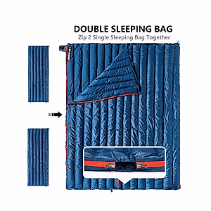 Naturehike Down Sleeping Bag 800 Fill Power Lightweight Compact for Backpacking Camping Hiking Traveling with Compression Sack (Dark Blue(42.8℉), Large（78.7" L x31.5 W）)