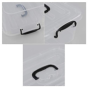 EudokkyNA 8 Liter Plastic Storage Box with Handle, 2-Pack Clear Storage Bin