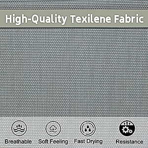 Domi Pool Lounge Chairs Set of 2, Adjustable Aluminum Plastic Outdoor Chaise Lounge, All Weather for Outside Beach Poolside Lawn-Grey Textilene