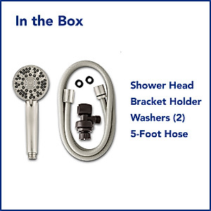 Waterpik High Pressure Hand Held Shower Head With Hose, PowerPulse Massage 6-Mode, Brushed Nickel XAS-649E