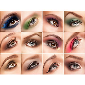 Deksias Disposable Dual Sided Eye Shadow Sponge Applicator Oval Tipped Eyeshadow Brushes Makeup Applicators (50PCS, black)