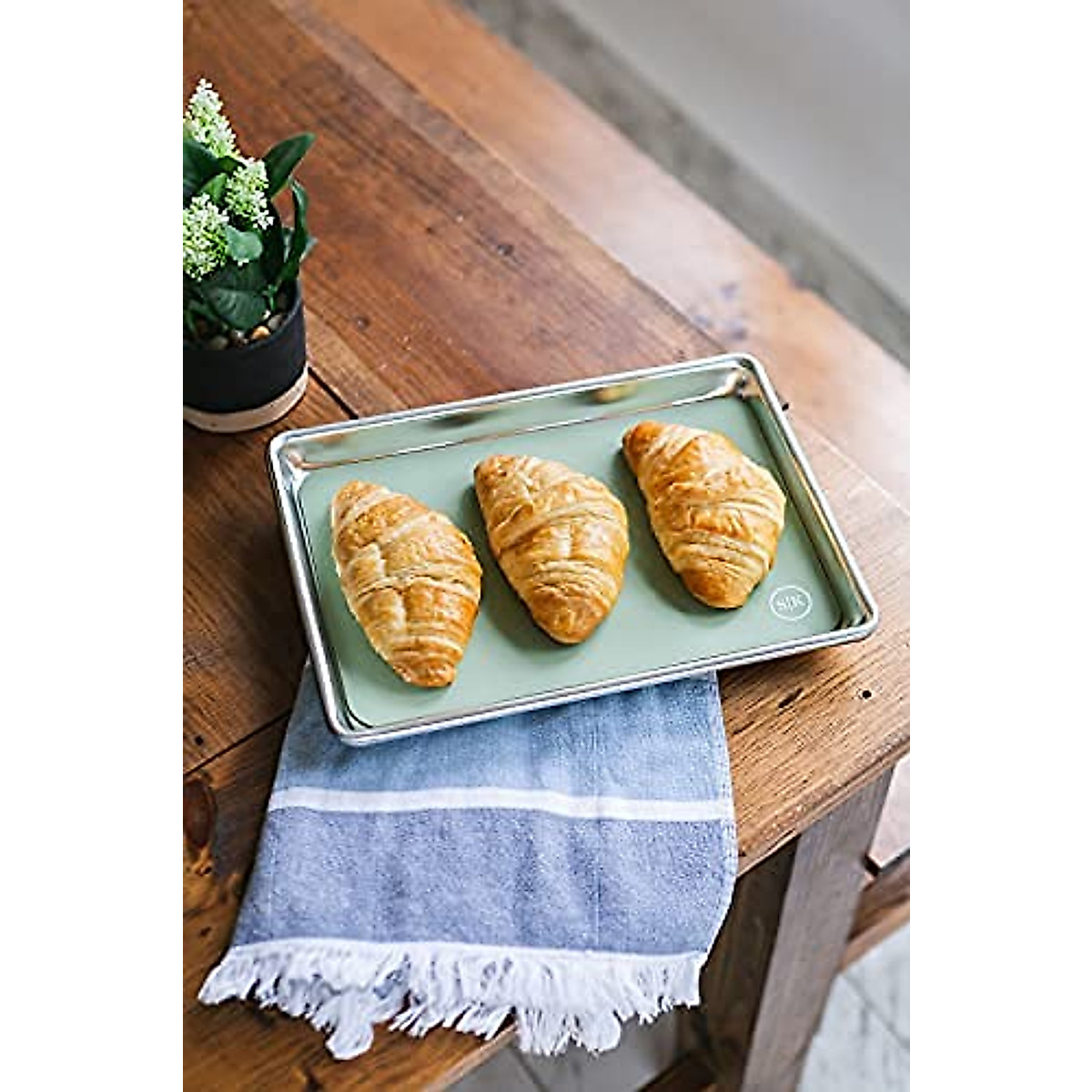 The Silicone Kitchen Silicone Oven Baking Mats - Green/Gray Bundle - BPA Free, (2 Half Sheets, 2 Quarter Sheets)