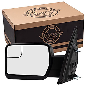 Drivers Manual Side View Mirror w/Spotter Glass Textured Pedestal Type Replacement for 09-14 Ford F-150 Pickup Truck BL3Z17683AA