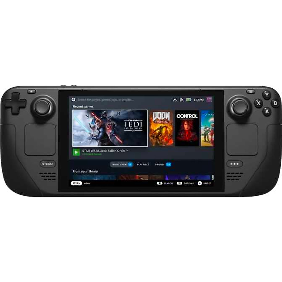 Valve Steam Deck 512Gb Handheld Video Gaming Computer Console - Fastest Storage, Premium Anti-Glare Glass, With Exclusive Carrying Case, Steam Community Profile Bundle, And Virtual Keyboard Theme