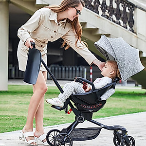 Rolin Roly 2Pcs Bottle Cooler Bag Baby Bottle Organizer with Strap Baby Thermal Insulated Bags Portable Multipurpose Breastmilk Tote 8 x 8 x 24cm (Rose red + black)