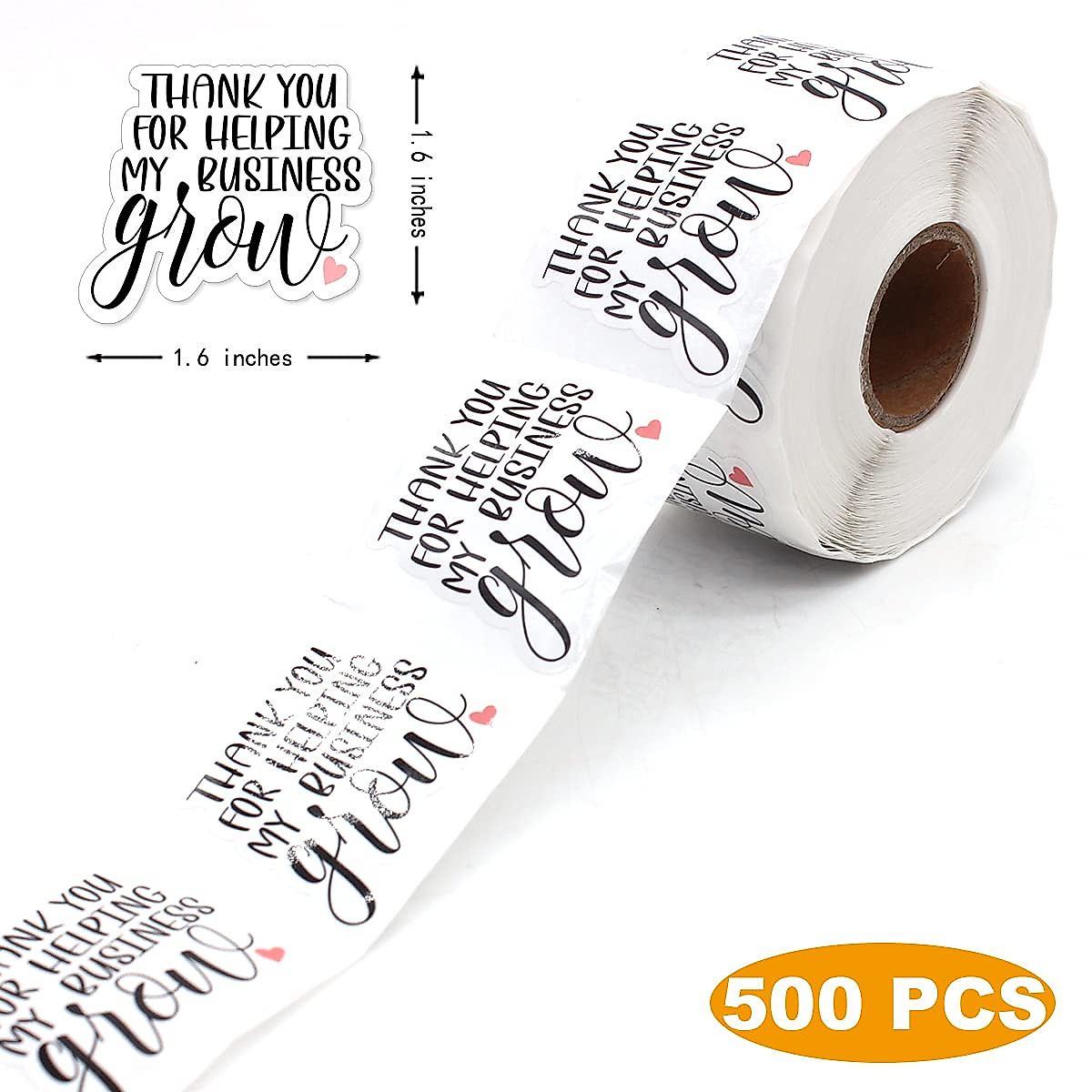 Rainbow Sticker,Thank You Sticker,Small Shop Sticker, Small Business, Handmade Sticker,Packaging Sticker (th grow pink love)