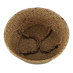 UXZDX Wicker Woven Basket Rattan Foldable Hanging Flower Pot, Woven Dirty Clothes Basket, Storage Basket, Home Decoration