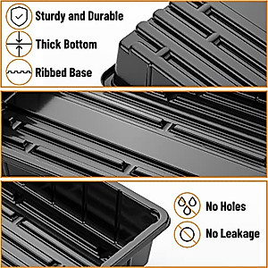 Mr. Pen- Plastic Growing Trays, 5 Pack, Black, Plant Tray, Seed Tray, Seedling Tray, Propagation Tray, Plant Trays for Seedlings, Planting Trays, Microgreens Growing Trays, Seedling Starter Trays
