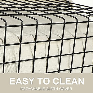 Hemoton Metal Wire Baskets Storage Baskets with Linen Liner Rustic Style Flower Pots Cover Desktop Sundries Basket Pantry Storage Bin for Home Decor and Organizing