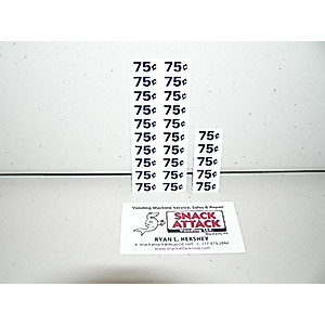 (25) SNACK VENDING MACHINE 75 / 70 CENTS PRICE LABELS - Free Ship!