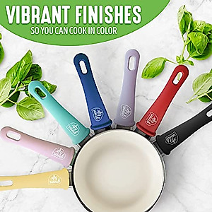 GreenLife Soft Grip Healthy Ceramic Nonstick 7" and 10" Frying Pan Skillet Set, PFAS-Free, Dishwasher Safe, Turquoise