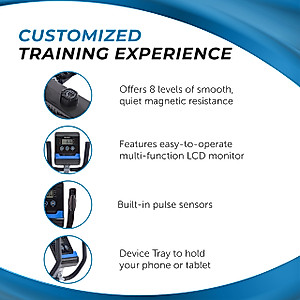 Stamina Recumbent Exercise Bike 345 - Exercise Bike with Smart Workout App - Recumbent Exercise Bike for Home Workout - Up to 300 lbs Weight Capacity