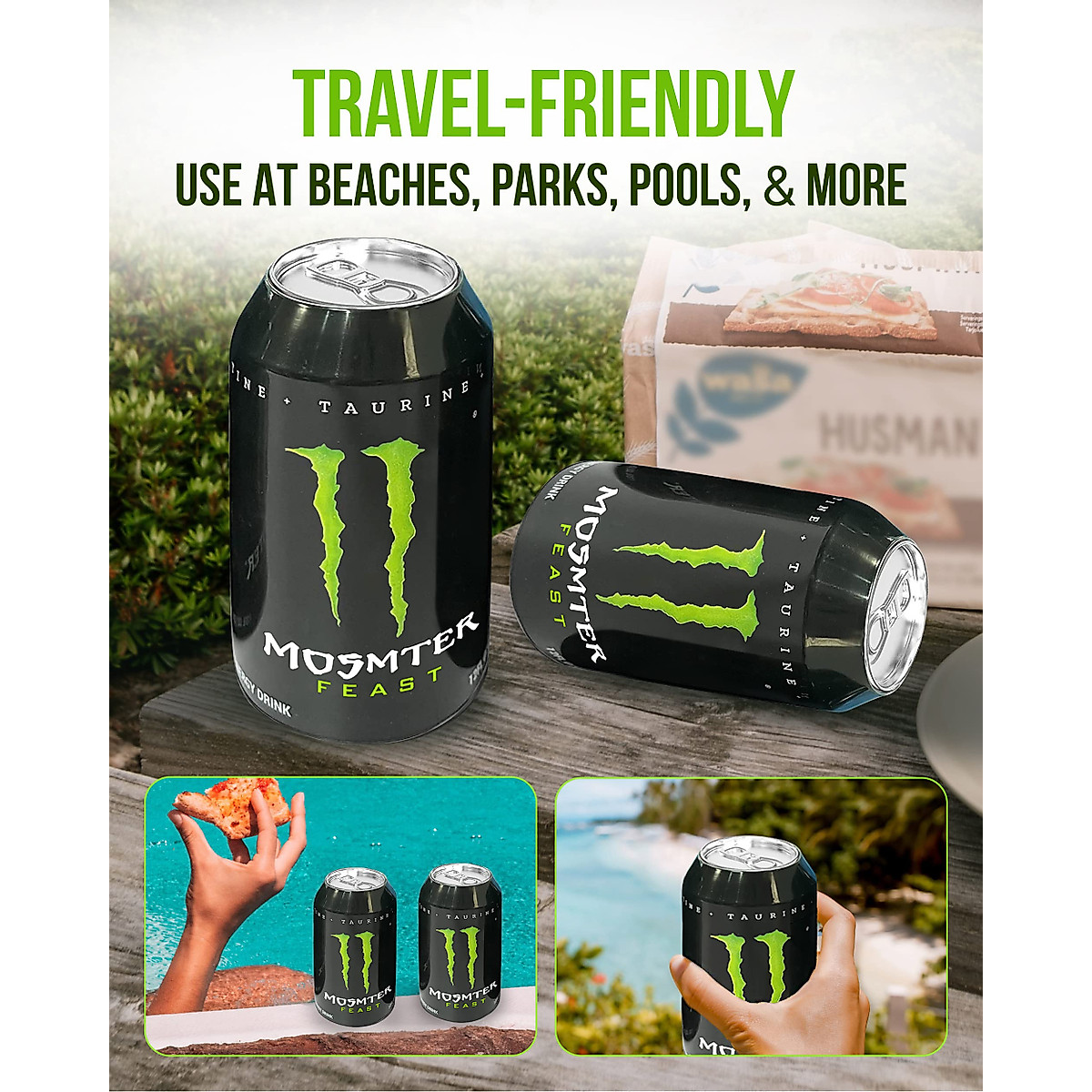 BeerSkin Skywin Silicone Can Sleeve, 3 Pack 12 oz (355 ml) Soda Can Sleeve, Disguises Can as Soda (Black)