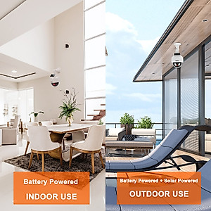 YSUCAU Solar Powered Dummy Fake CCTV Security Dome Camera with Flashing Red LED Light & Warning Security Alert Sticker Decal, Indoor/Outdoor Use