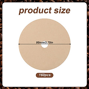 160pcs Round Coffee Filters, 3.75 Inch Circular Coffee Filters Paper Unbleached Disc Coffee Filters Espresso Coffee Filter for Bozeman Percolator (Brown)