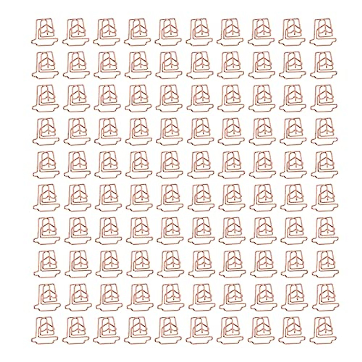 Paperclips, Cute Paper Clips Lightweight Portable Electroplated Rose Gold Metal Material 100PCS for Homes for Office (Coffee Cup)