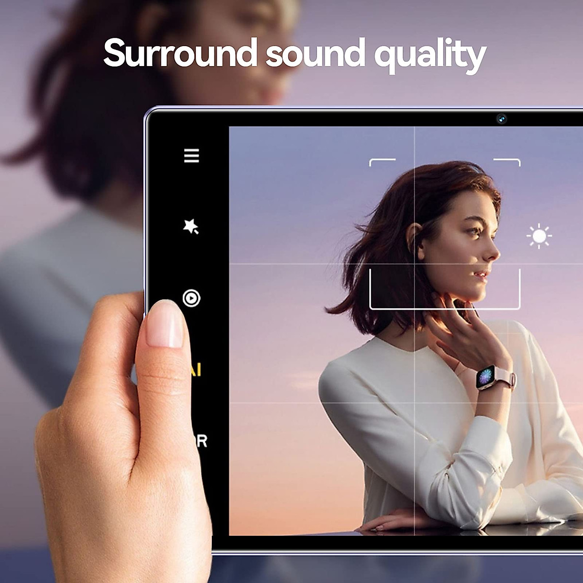 10.1 Inch Office Tablet for Android 12, 1960x1080 FHD 8GB 256GB 8 Core,7000mAh 5G WiFi Tempered Glass Dual SIM Dual Camera 4G LTE Calling Tablet, for Learning, Gaming