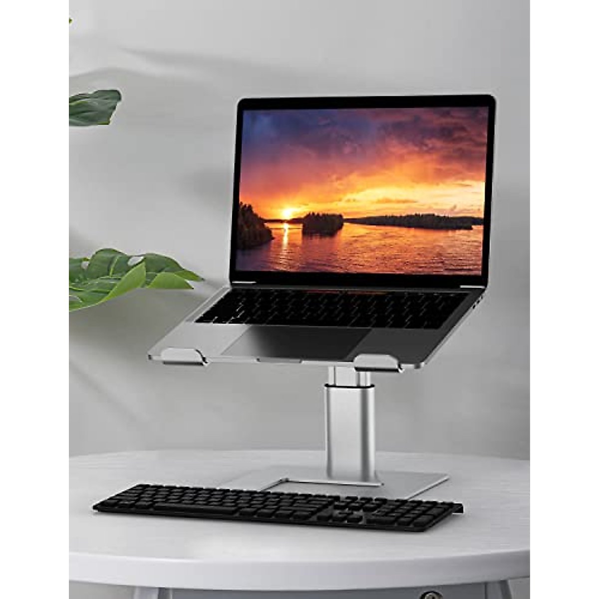 Ergopollo Laptop Stand for Desk, Computer Stand Adjustable Height, Ergonomic Notebook Laptop Riser, Aluminum Metal Holder Compatible with 10 to 15.6 Inches Notebook PC Computer, Silver
