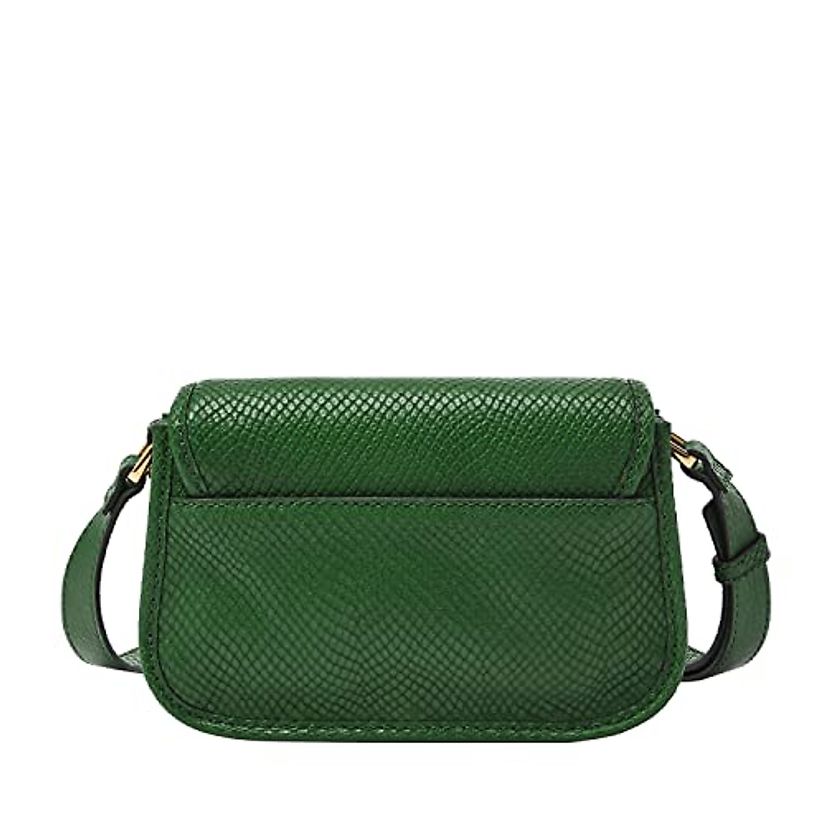Fossil Women's Heritage Leather Mini Flap Crossbody Purse Handbag, Green Python (Model: ZB1874310)