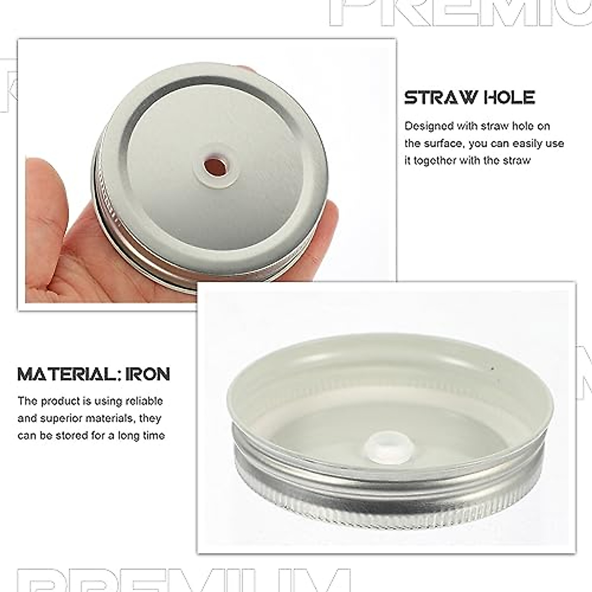 12pcs Cup Lid Leak Proof Canning Caps Secure Canning Jar Caps Jar Covers Jar Straw Lids Leak Proof Lid Sealing Lids for Jar Jar Lids Cup Covers