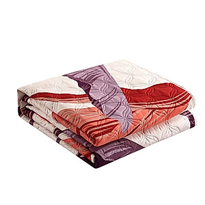 New York & Company Trident 3 Piece Quilt Set Contemporary Large Scale Floral Print Design Bedding - Pillow Shams Included, Queen, Pink