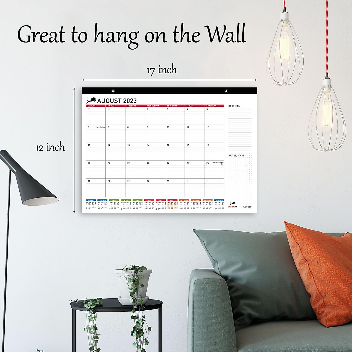 Desk Calendar 2023-2024 – Large Desktop Calendar Pad for Office or Home – Big Monthly Calendar 17" x 12" for Work with To-Do List & Notes | Calendar for Teachers, Student, Classroom (Runs 18 Months August 2023 - December 2024)