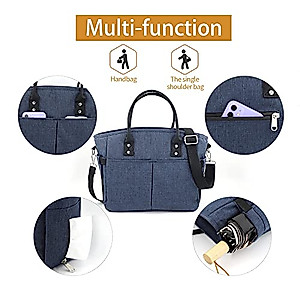 Insulated Lunch Bag Box Tote, 11L Large insulated cooler bag lunch box Reusable Lunch Bag with Adjustable Shoulder Strap for Women&Men Work Picnic(Blue)