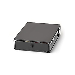 Nifty Coffee Pod Mini Drawer – Black Finish, Compatible with K-Cups, 24 Pod Pack Holder, Non-Rolling, Under Coffee Pot Storage, Sliding Drawer, Home Kitchen Counter Organizer