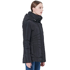 Orolay Women's Warm Winter Down Coat Hooded Puffer Jacket Black XL