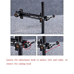 AMEYXGS Archery Recurve Bow Sight Accessories T Shape Archery Shooting Target Sight Adjustable Bowsight with 0.059" Optical Fiber Single Pin Bow Sight for Target Practice (Black)
