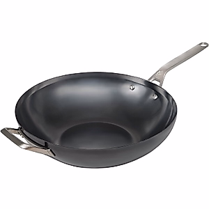 SAVEUR SELECTS NITRI-BLACK Carbon Steel 14-Inch Wok, Induction-ready, Voyage Series