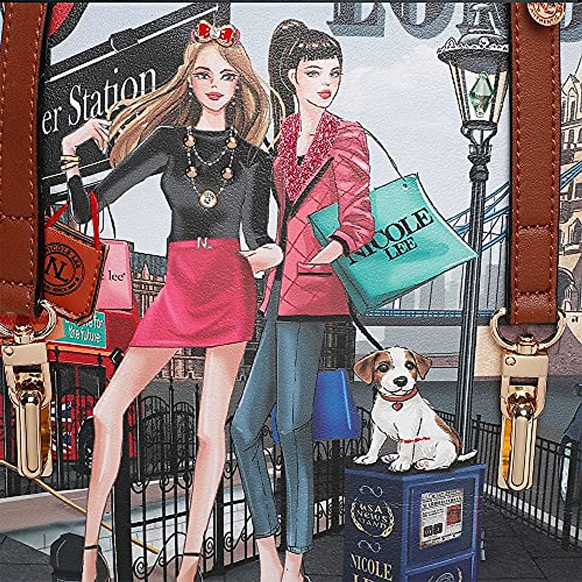 Nicole Lee FASHION WOW IT'S LONDON PRINT SHOPPER BAG