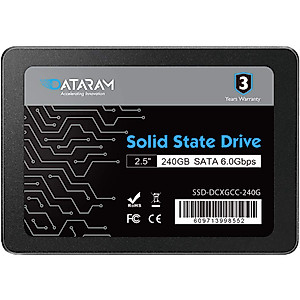 Dataram 2.5" SSD, 6.0 Gbps SATAIII Solid State Drive High Speed Read & Write (240GB)