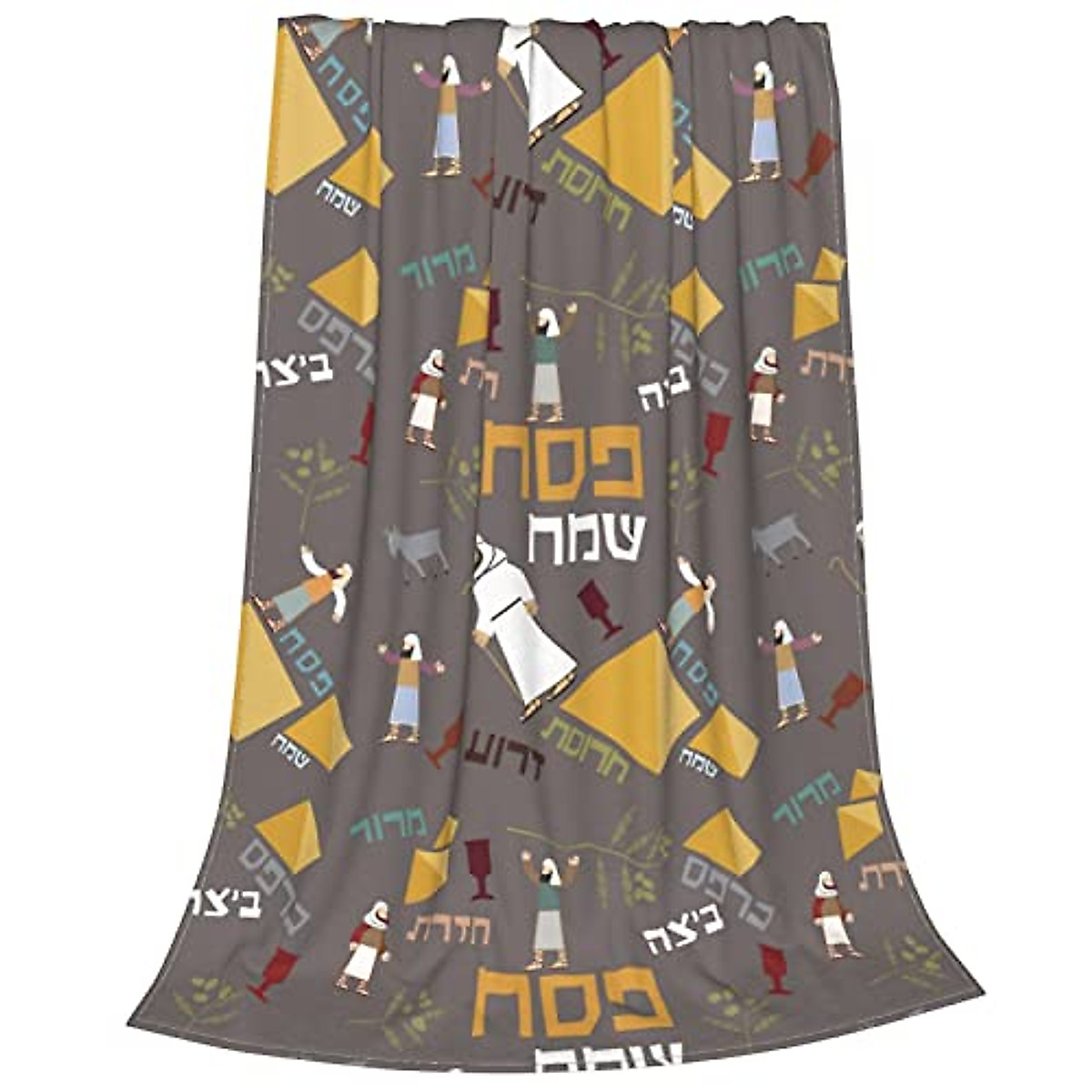 VJXZVJ Happy Traditional Jewish Passover Throw Blanket for Couch Sofa Bed, Cozy Warm Bedding Blanket Blankets 80"x60"