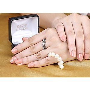 Dazzlingrock Collection 1.00 Carat (Cttw) 14K Round Diamond Women Engagement Ring Set, White Gold, Size 9