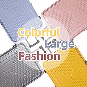 Kaleenie 2 Pieces 20/29 Luggage Sets, 20 Inch Cabin Luggage with Front Pocket & 29 Inch Side Opening Suitcase, Ligthweight ABS+PC Hardshell, Pink