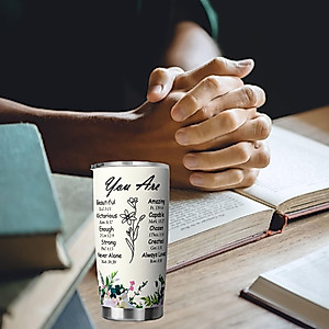 Niduilef Christian Gifts for Women-Stainless Steel 20oz Tumbler Inspirational Religious Gifts- Christian Faith Jesus God Bible Verse Gifts