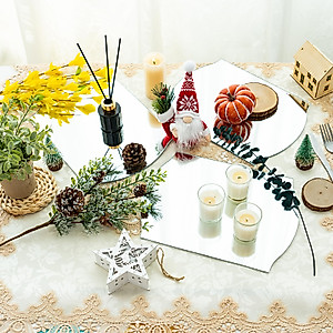 DEMAIKE Contemporary Wave Pattern Full-Length Body Mirror - Set of 5pcs, 9.7x8.6 inches, Self-Adhesive Irregular Wall Mirrors for Door, Living Room, Bedroom,