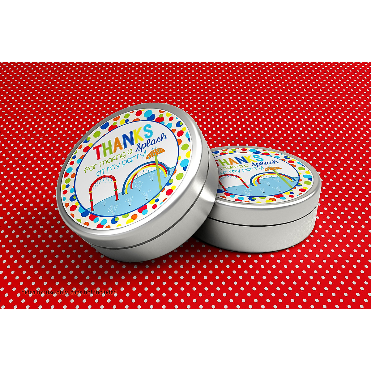 Splash Pad Birthday Party Thank You Sticker Labels for Boys, 40 2" Party Circle Stickers by AmandaCreation, Great for Party Favors, Envelope Seals & Goodie Bags