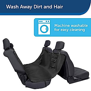 PetSafe Happy Ride Hammock Seat Cover - Fits Cars, Trucks, Minivans and SUVs - Waterproof Area Protection - Durable Vehicle Seat Protector - Black