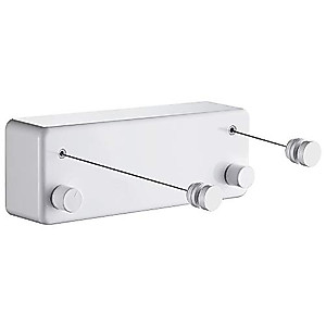 Danpoo Retractable Clothesline, 13.8 Ft Stainless Steel Double Clothes line retracting Indoor, Heavy Duty Retractable Laundry Line Wall Mounted, White