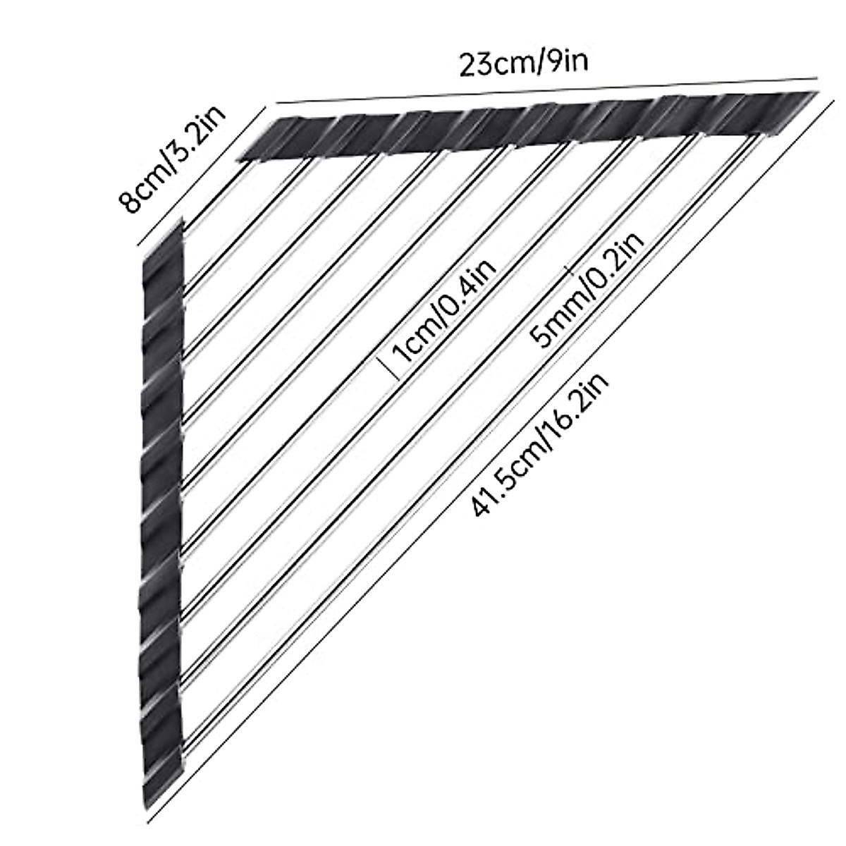 Tomorotec Triangle Roll-Up Dish Drying Rack for Sink Corner Small Foldable Stainless Steel Over The Sink Multipurpose Kitchen Drainer Caddy Trivet Rustproof Organizer Storage Space Saver Shelf (Black)