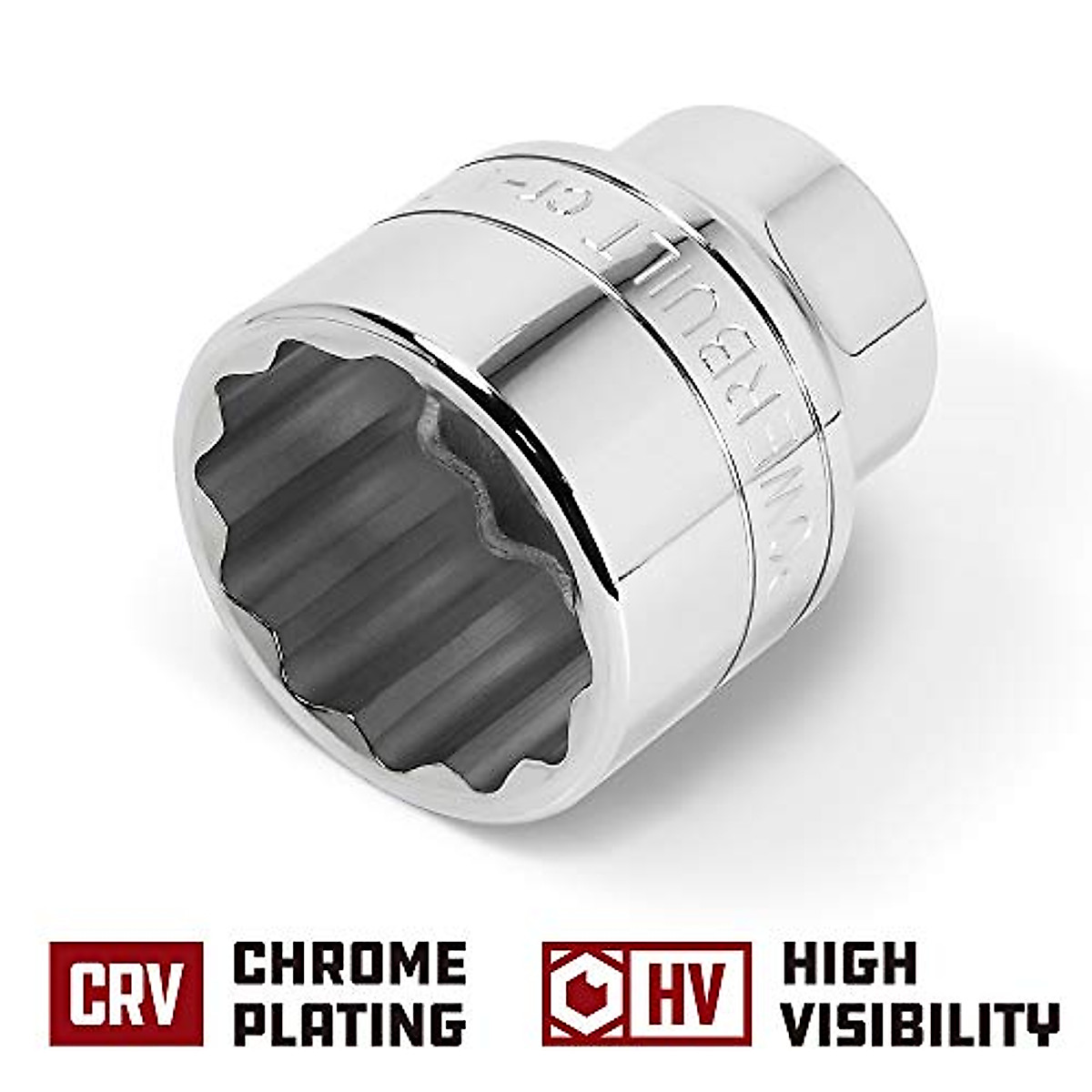 Powerbuilt 1-7/8 Inch Socket, 3/4-inch Drive, 12 Point, Thin Wall Hex Strong Grip Design, Size Markings - 643216